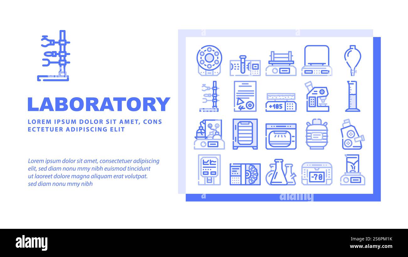 Laboratory Equipment For Analysis Landing Web Page Header Banner ...