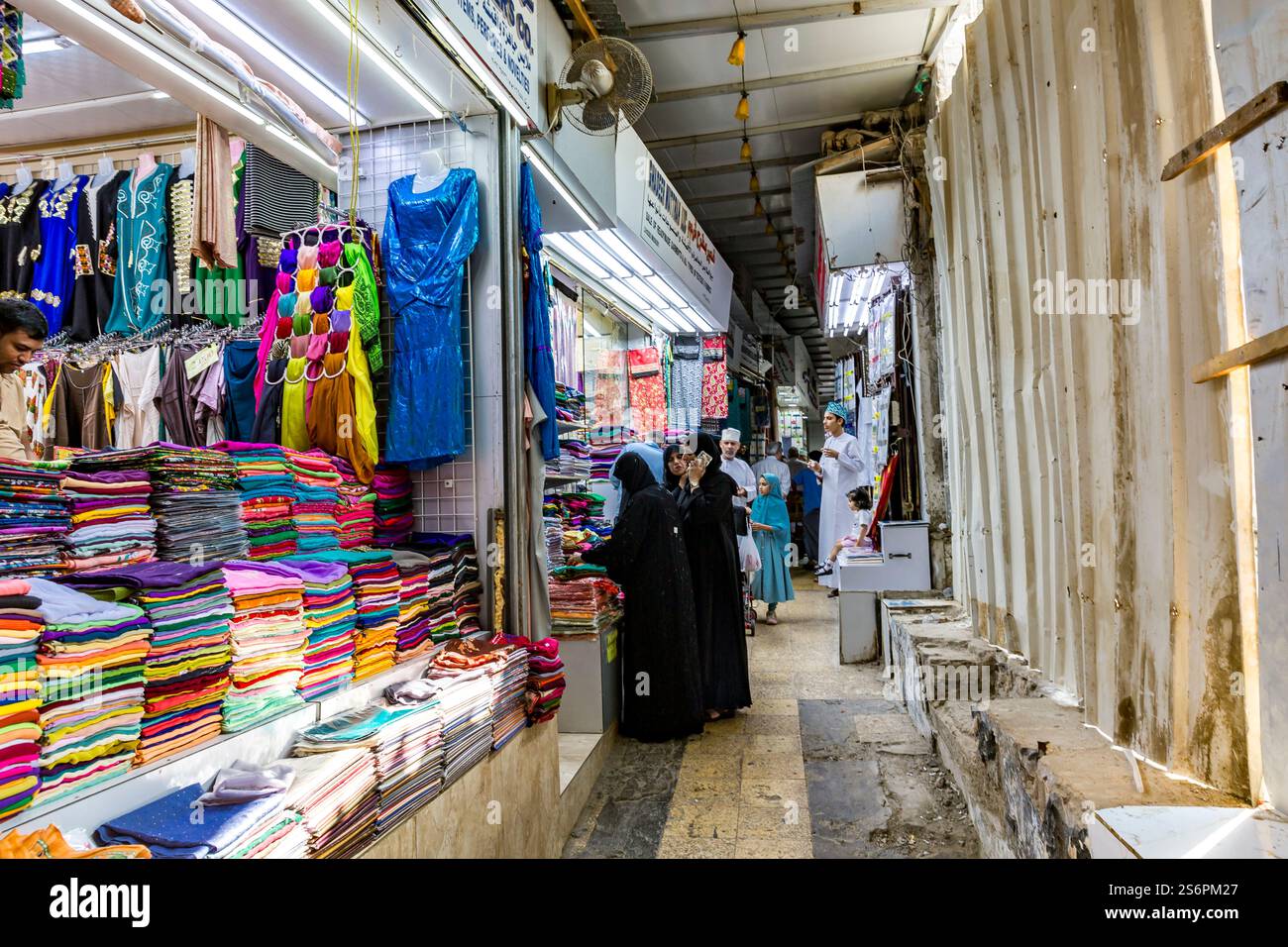 Illuminated stall of Mutrah Souq, Muscat, Muscat, Oman, Arabian ...
