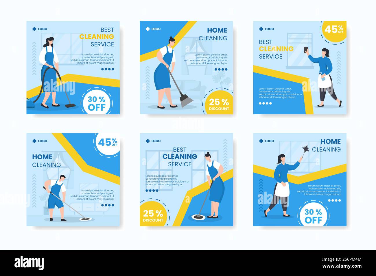 Home Cleaning Service Post Editable of Square Background Suitable for Social media, Feed, Card ...