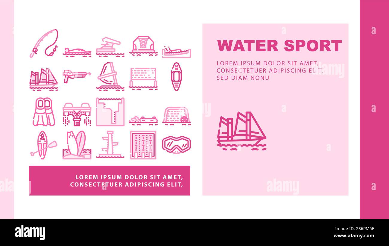 Water Sports Active Occupation Landing Web Page Header Banner Template ...