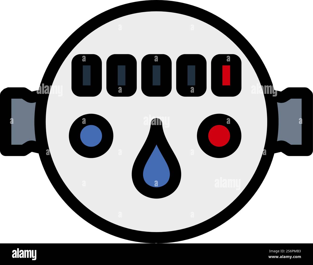 Water Meter Icon. Editable Bold Outline With Color Fill Design. Vector ...