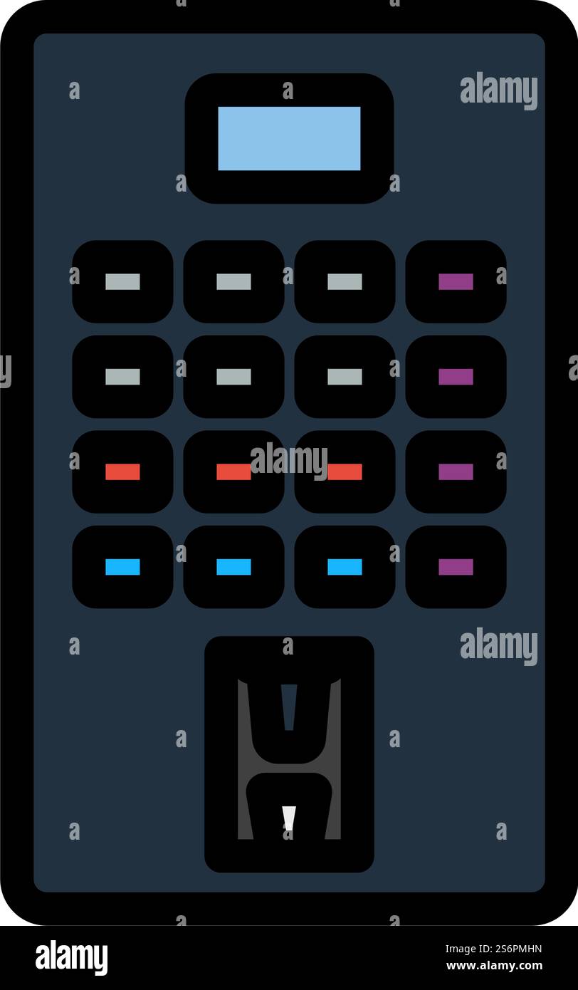 Icon Of Coffee Selling Machine. Editable Bold Outline With Color Fill ...