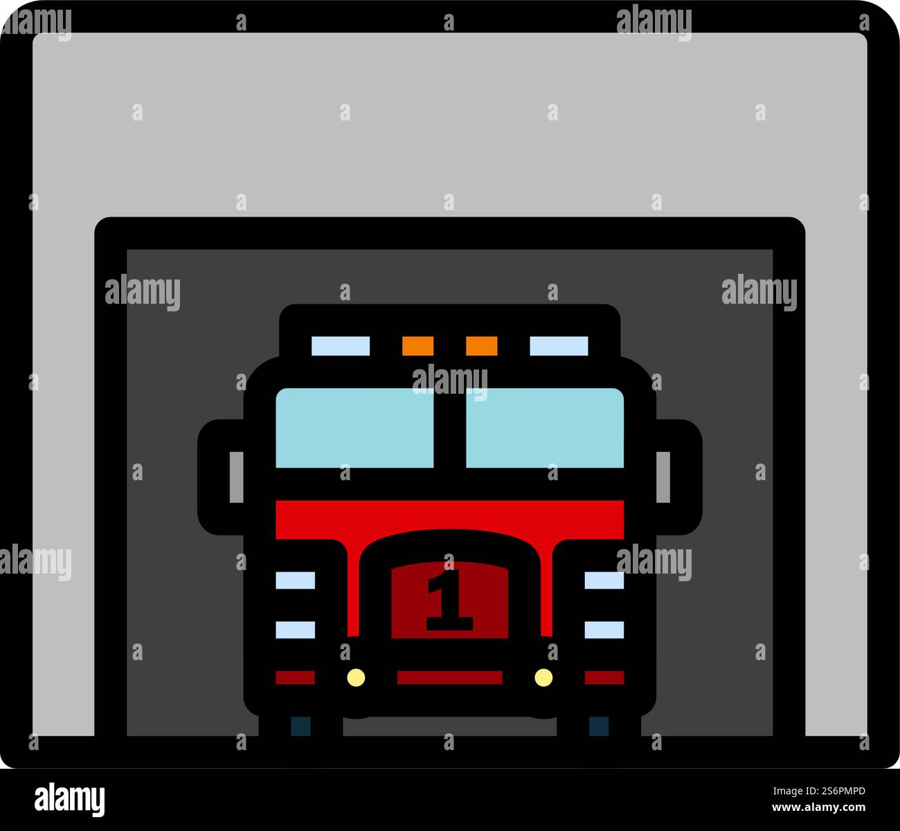 Fire Station Icon. Editable Bold Outline With Color Fill Design. Vector ...