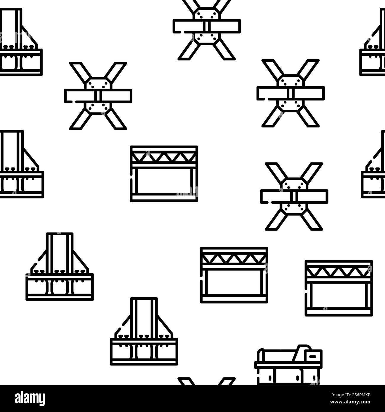 Self-framing Metallic Building Vector Seamless Pattern Thin Line ...