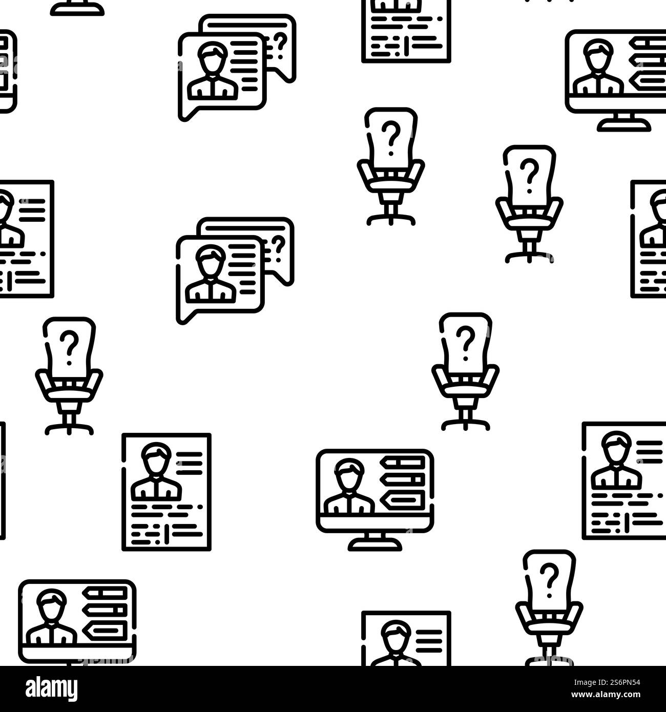 Human Resources Hr Department Vector Seamless Pattern Thin Line ...