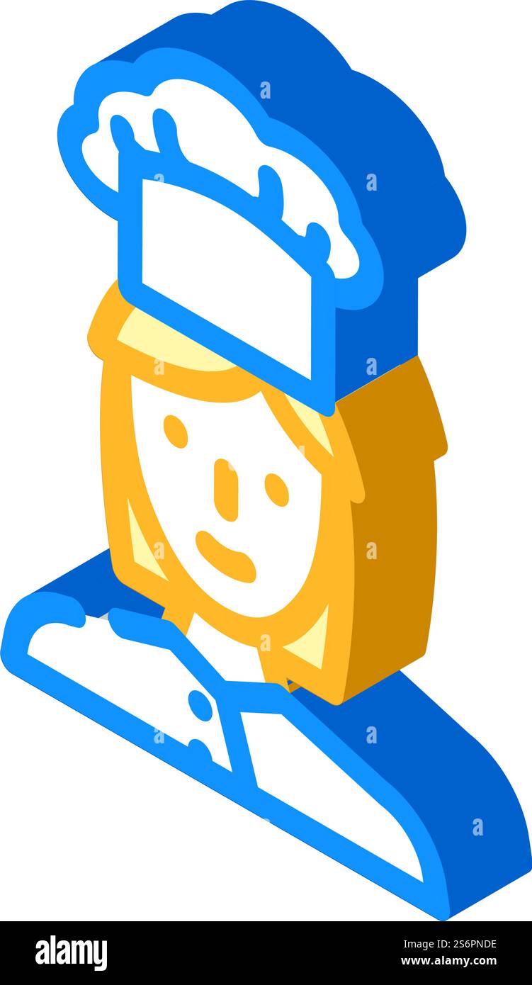 cook chef woman isometric icon vector. cook chef woman sign. isolated ...