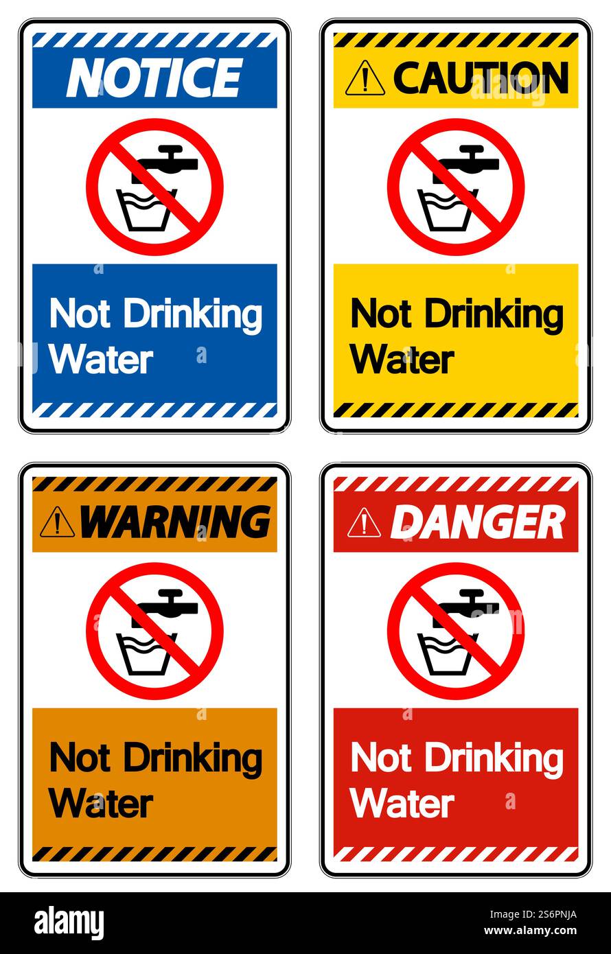Caution Not Drinking Water Sign Stock Vector Image & Art - Alamy