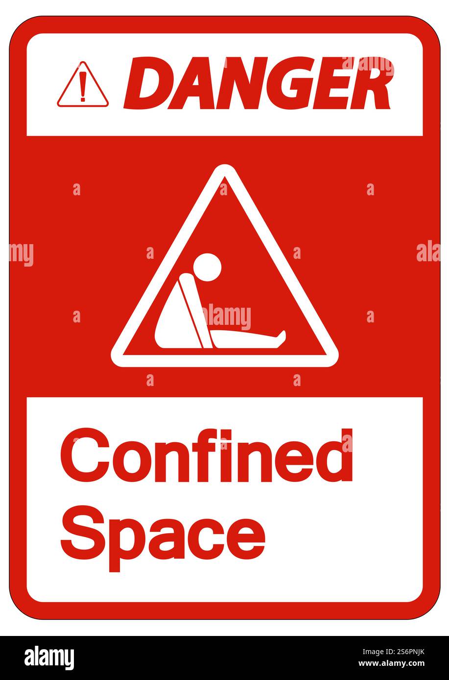 Caution Confined Space Symbol Sign Isolated On White Background Stock ...