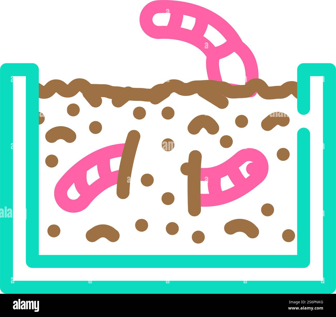 worms in ground color icon vector. worms in ground sign. isolated ...