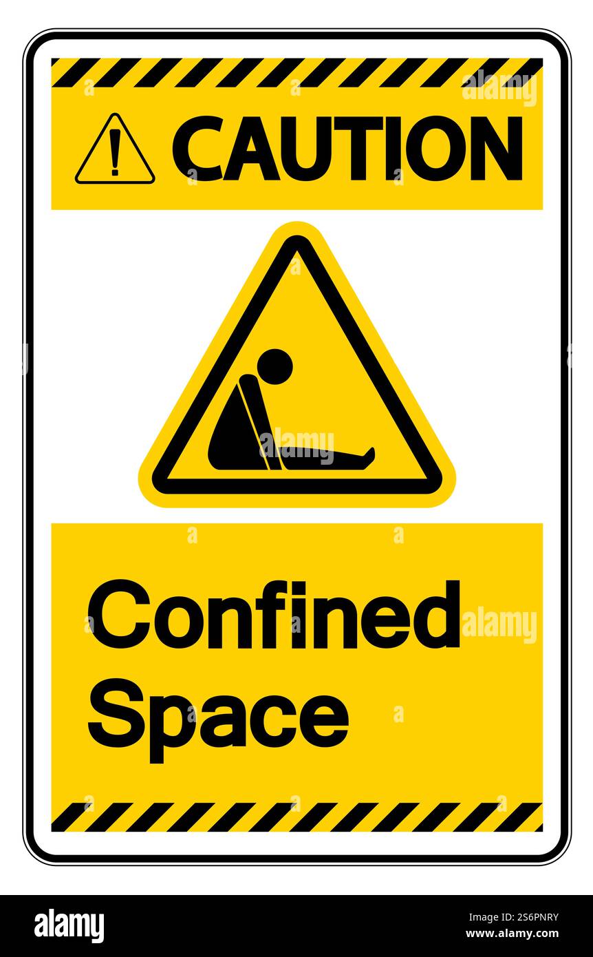 Caution Confined Space Symbol Sign Isolated On White Background Stock ...