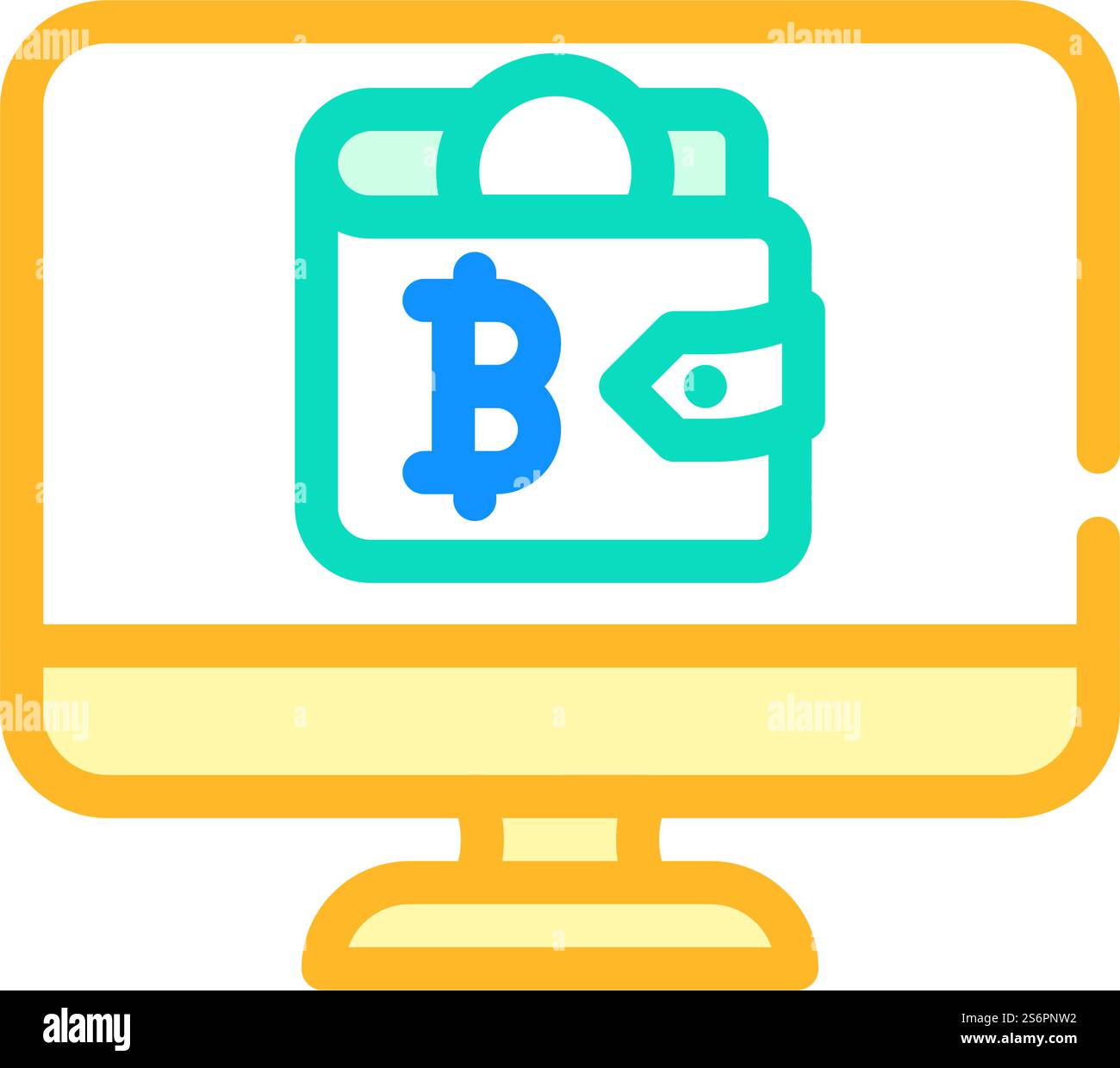 cryptocurrency digital wallet color icon vector. cryptocurrency digital wallet sign. isolated ...