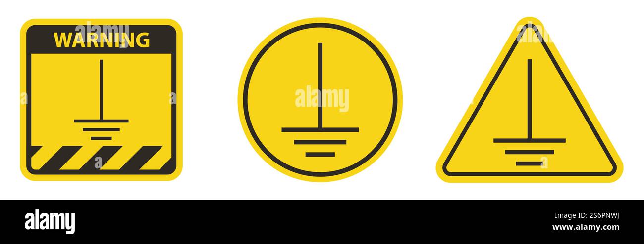 Caution Earth Ground Symbol Sign On White Background Stock Vector Image ...