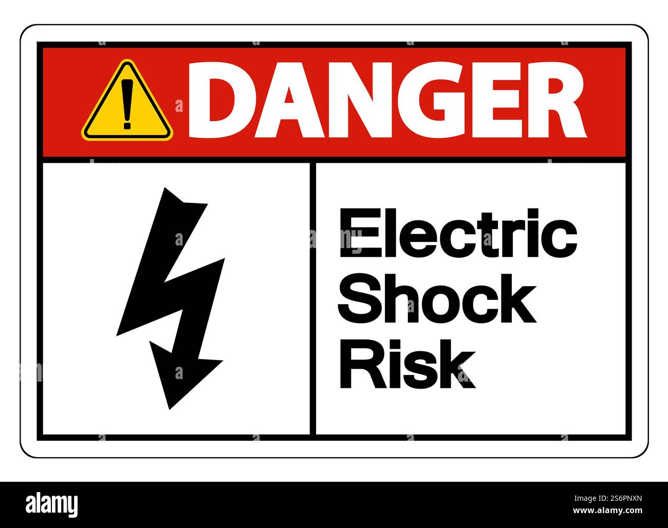 Danger Electric Shock Risk Symbol Sign On White Background Stock Vector ...