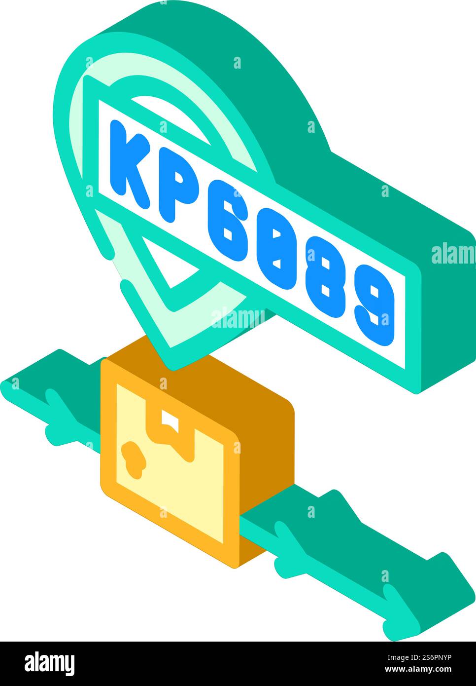 tracking number isometric icon vector. tracking number sign. isolated ...