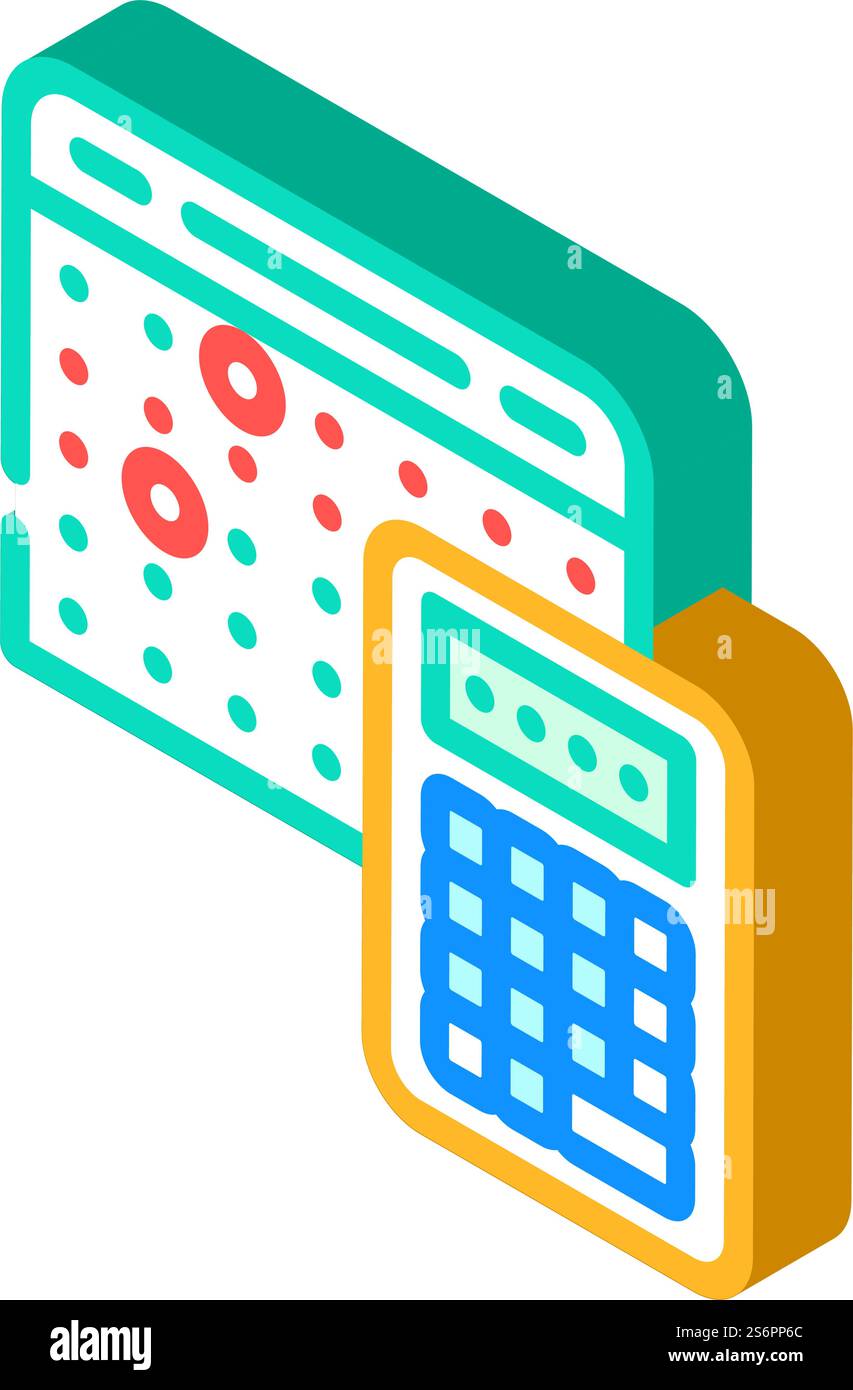 calculation of cost and terms isometric icon vector. calculation of ...