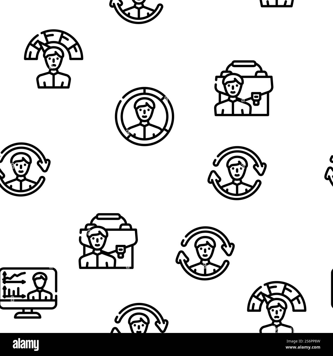 Human Resources Hr Department Vector Seamless Pattern Thin Line ...