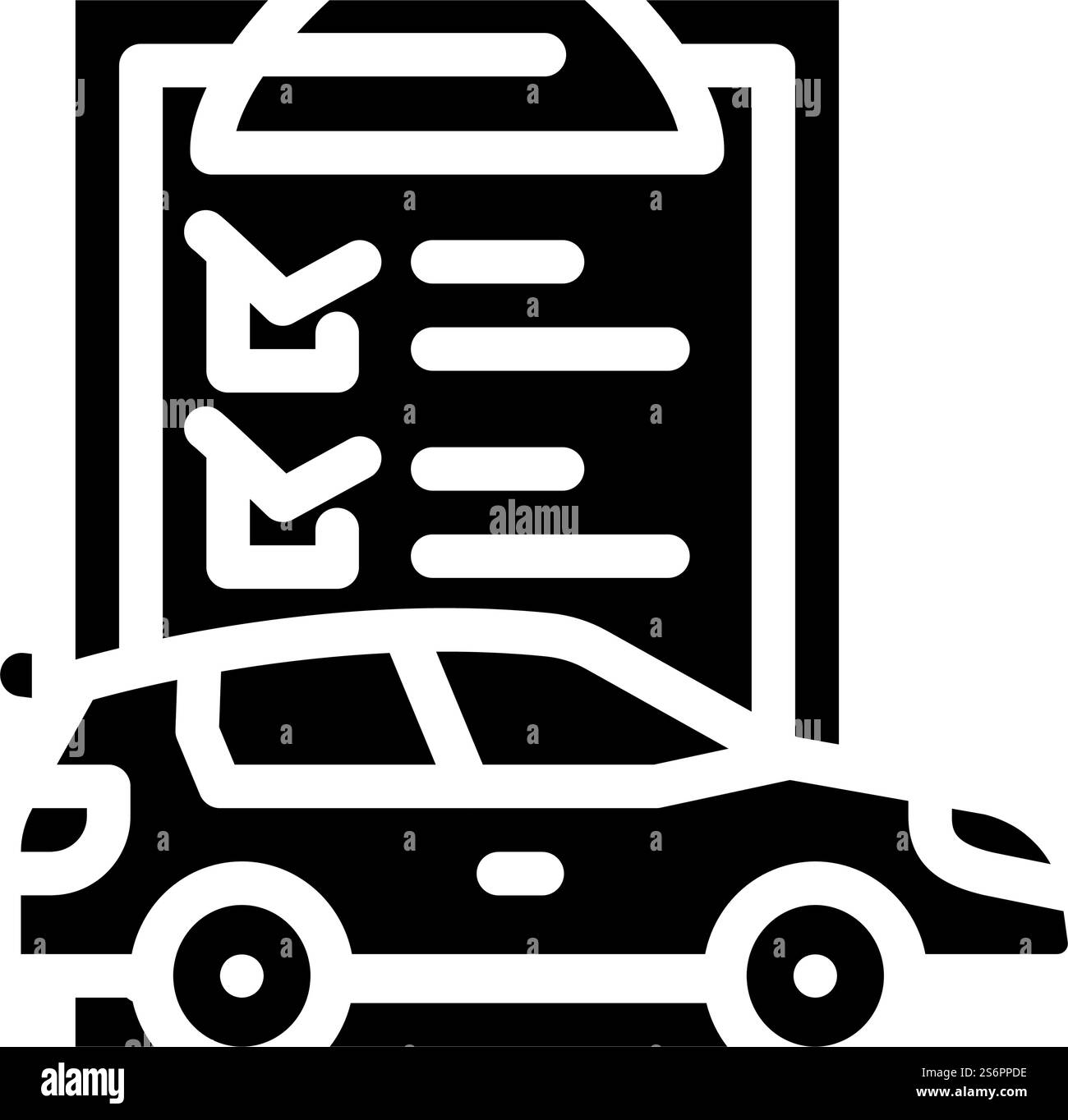 check list car service glyph icon vector. check list car service sign ...