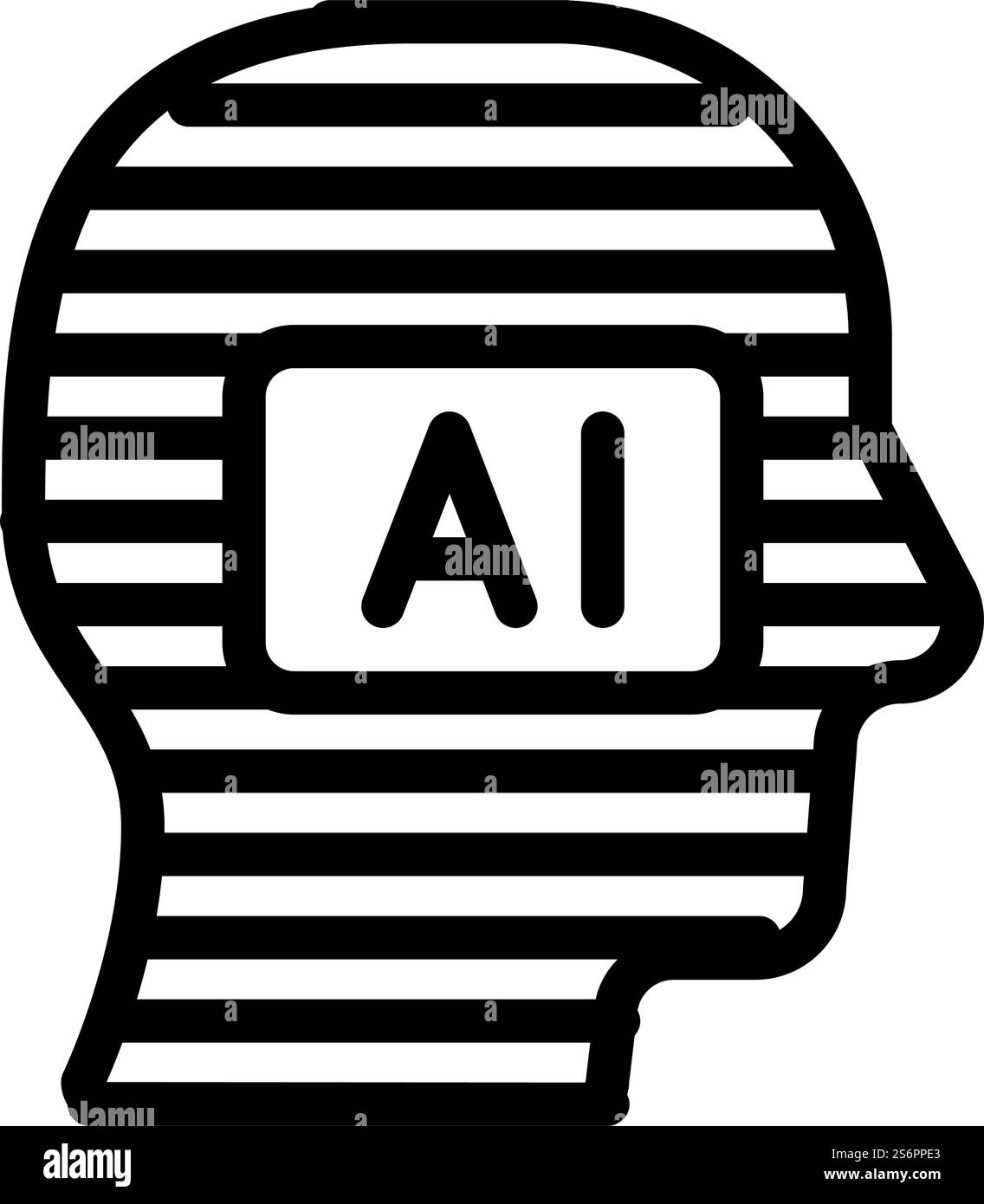 ai artificial intelligent financial technology line icon vector. ai ...