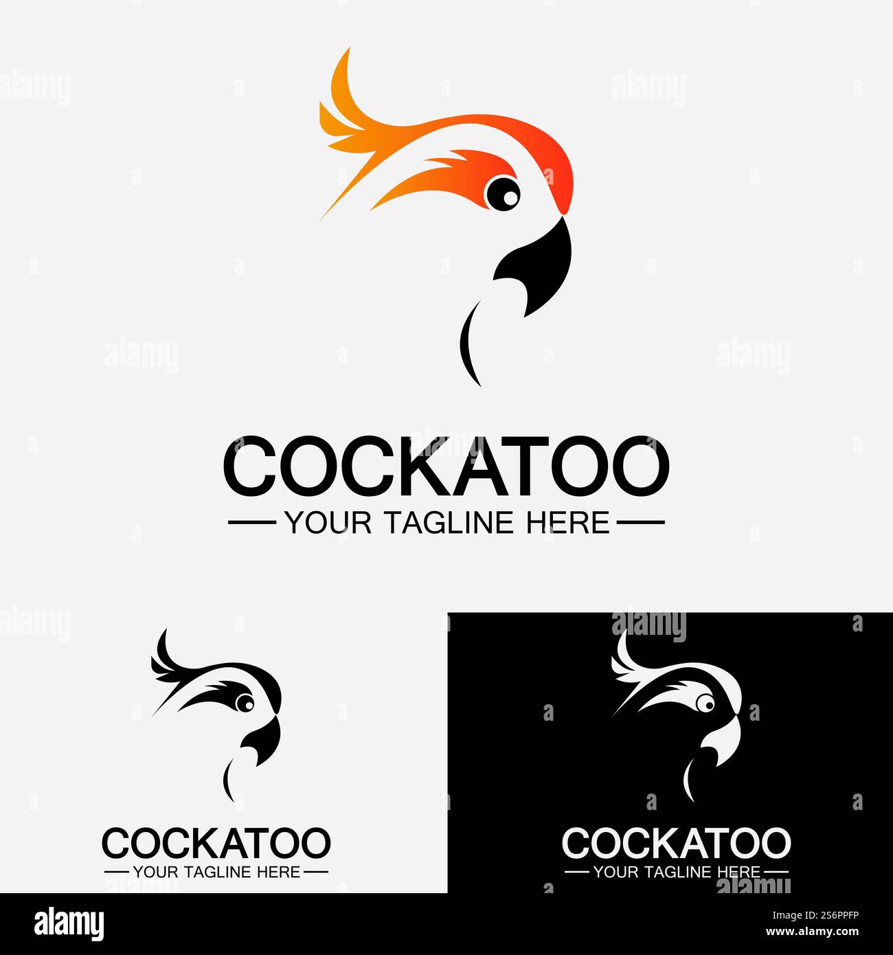 Cockatoo Parrot Bird logo design vector template Stock Vector Image ...