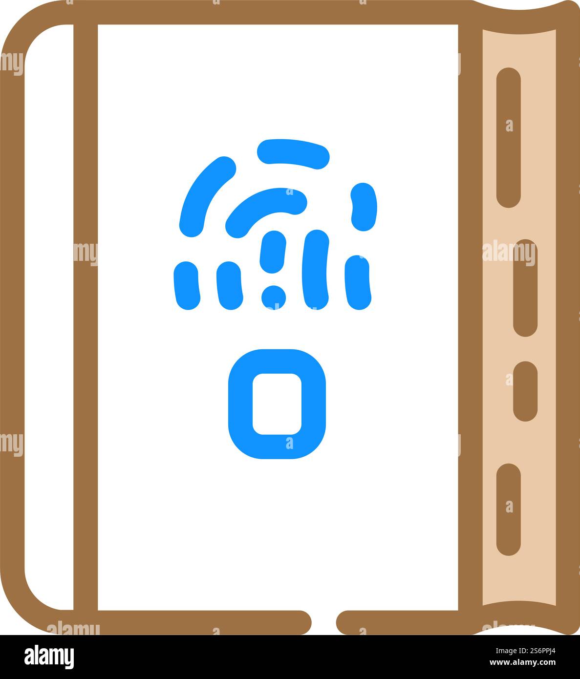 diary with fingerprint scanner color icon vector. diary with ...