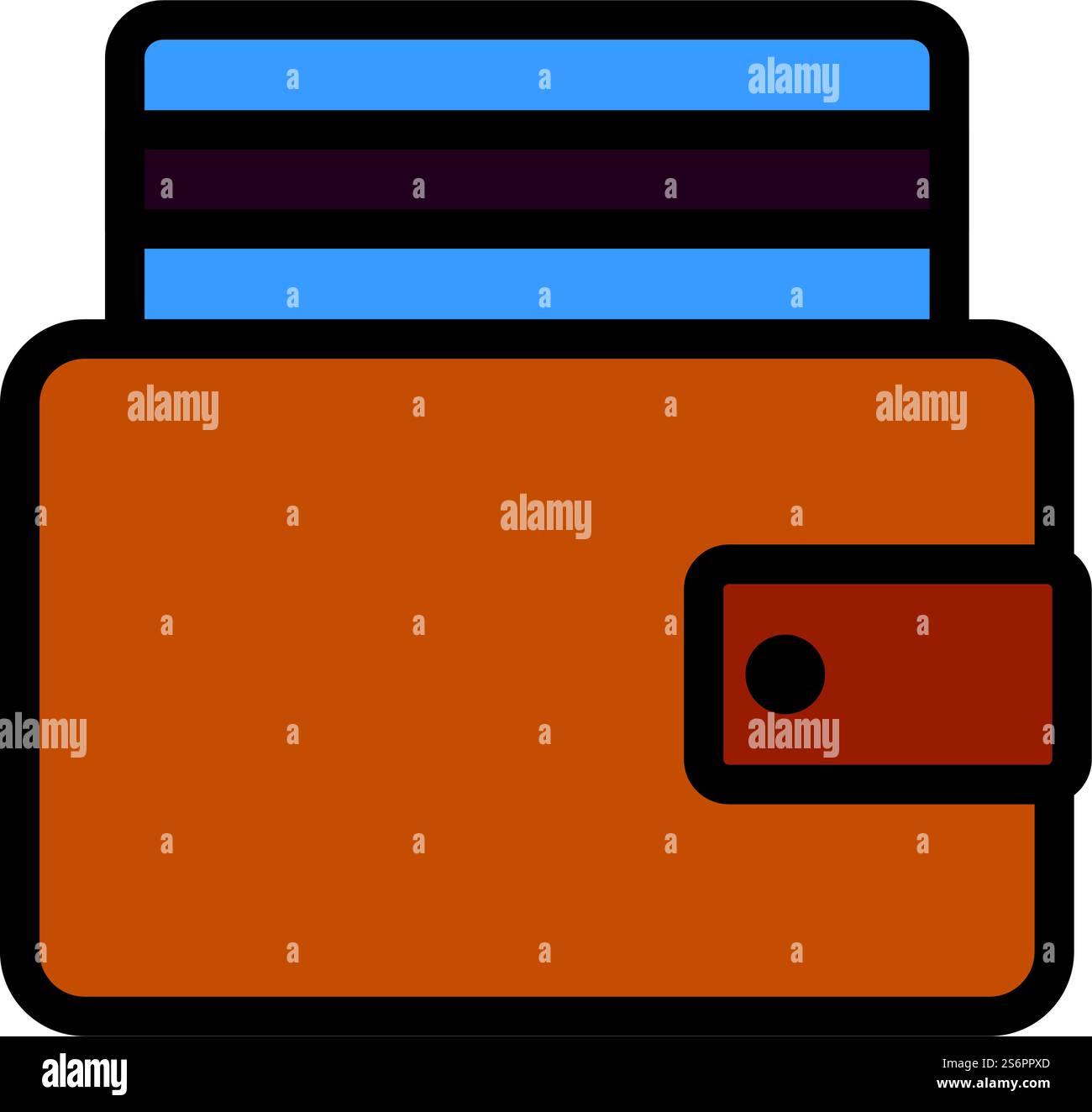 Credit Card Get Out From Purse Icon. Editable Bold Outline With Color ...