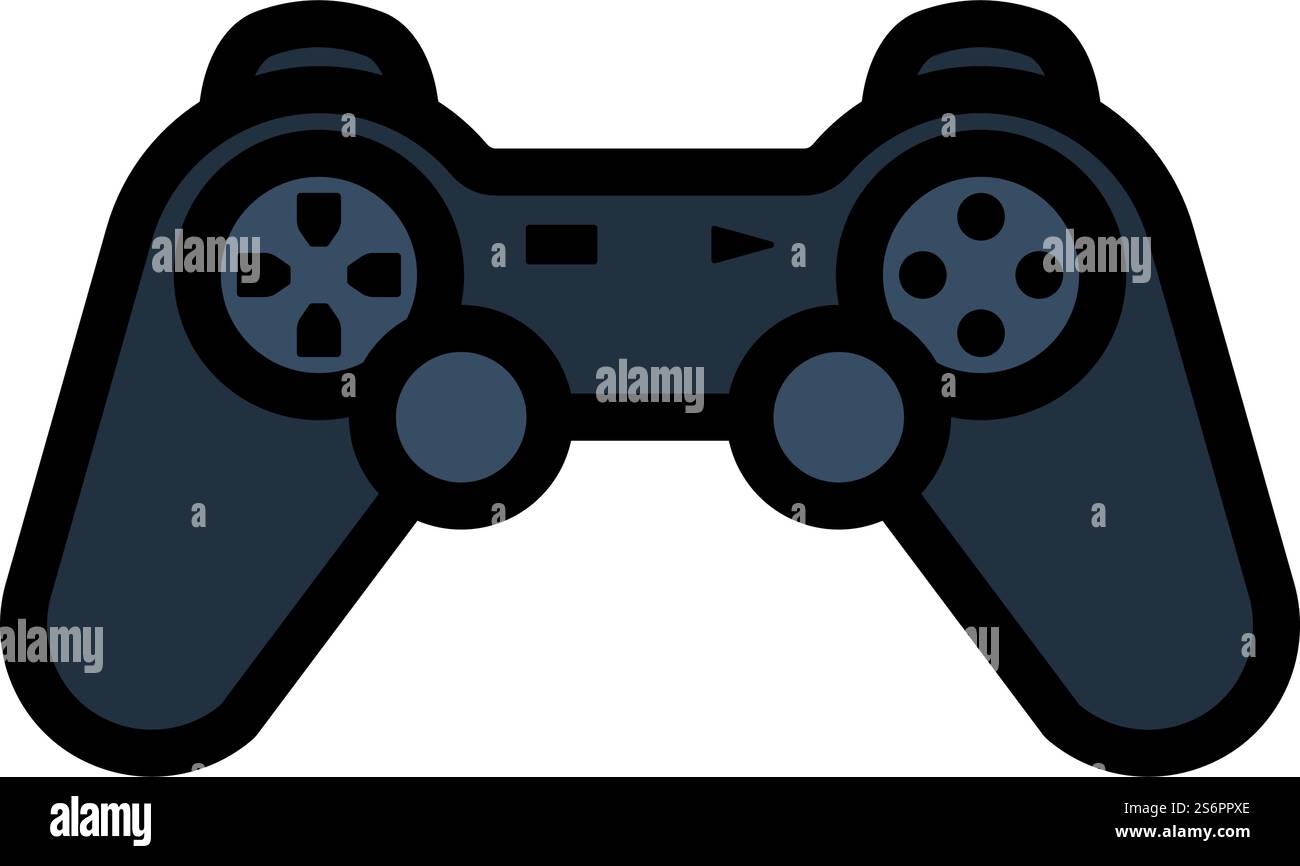 Gamepad Icon. Editable Bold Outline With Color Fill Design. Vector ...