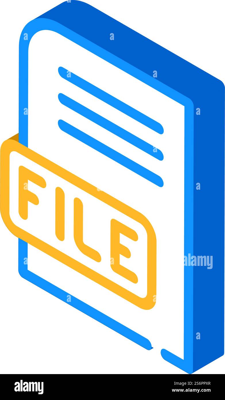 file digital document isometric icon vector. file digital document sign. isolated symbol ...