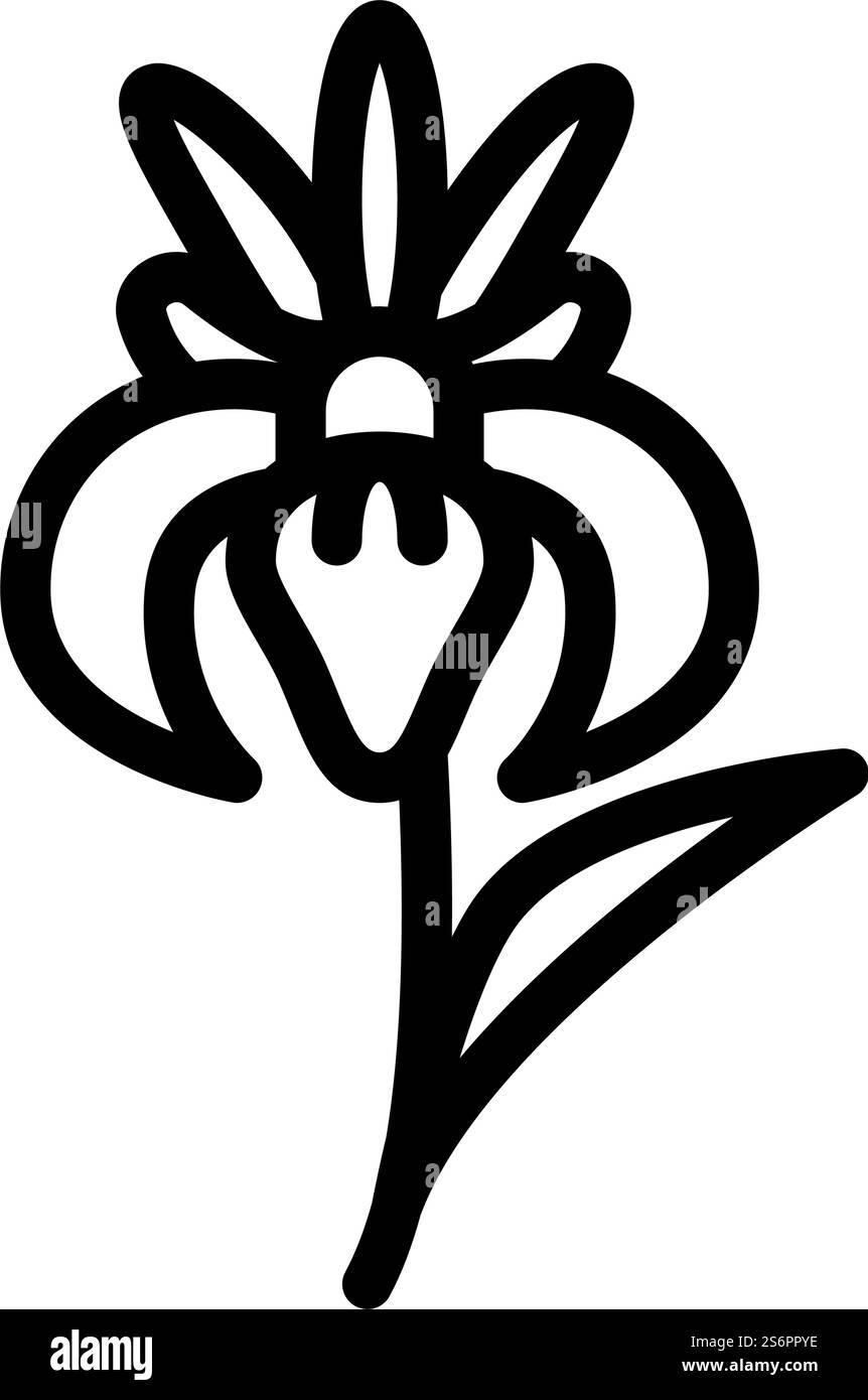 iris flower line icon vector. iris flower sign. isolated contour symbol ...