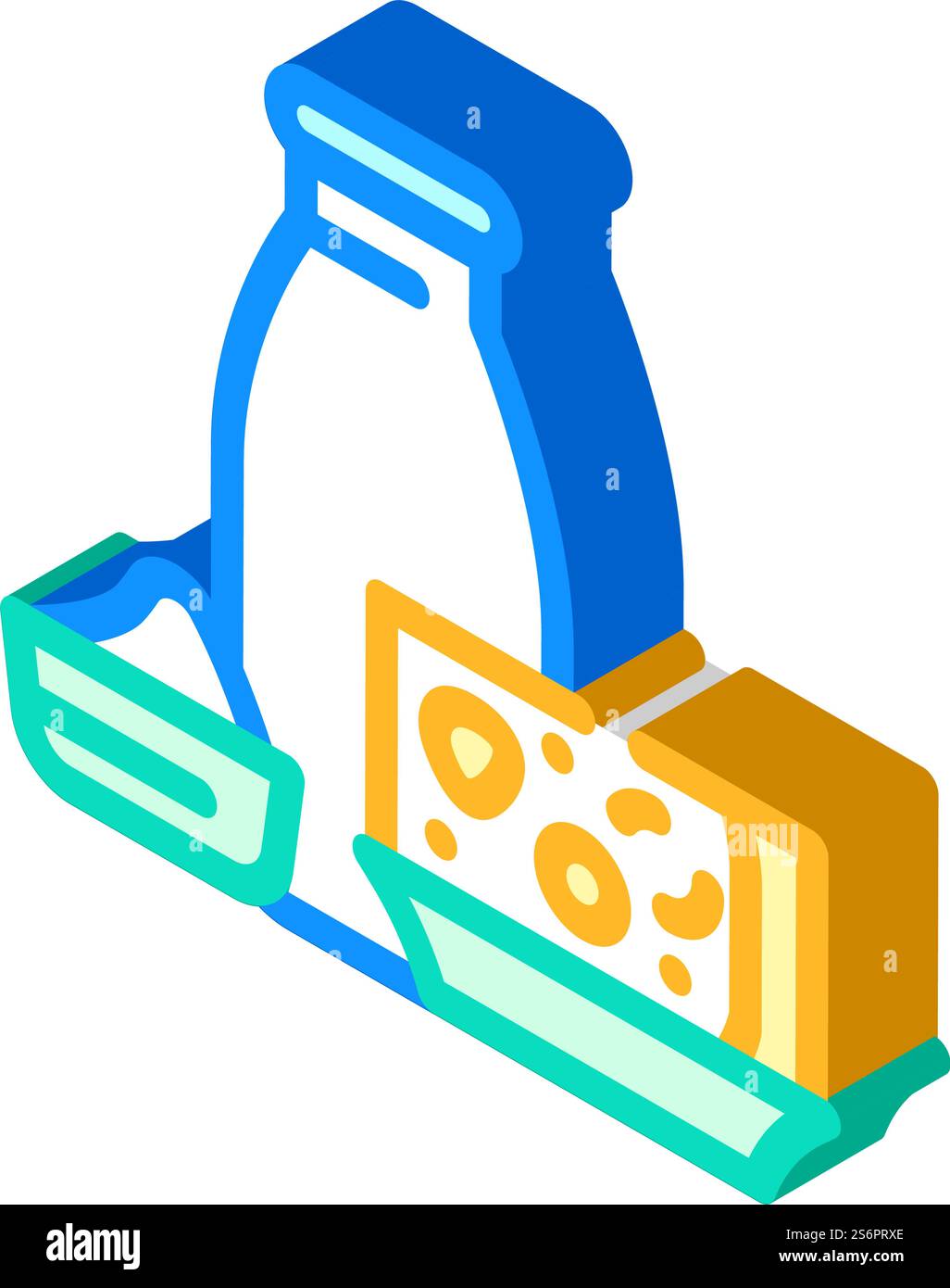 milk and cheese dairy product isometric icon vector. milk and cheese ...