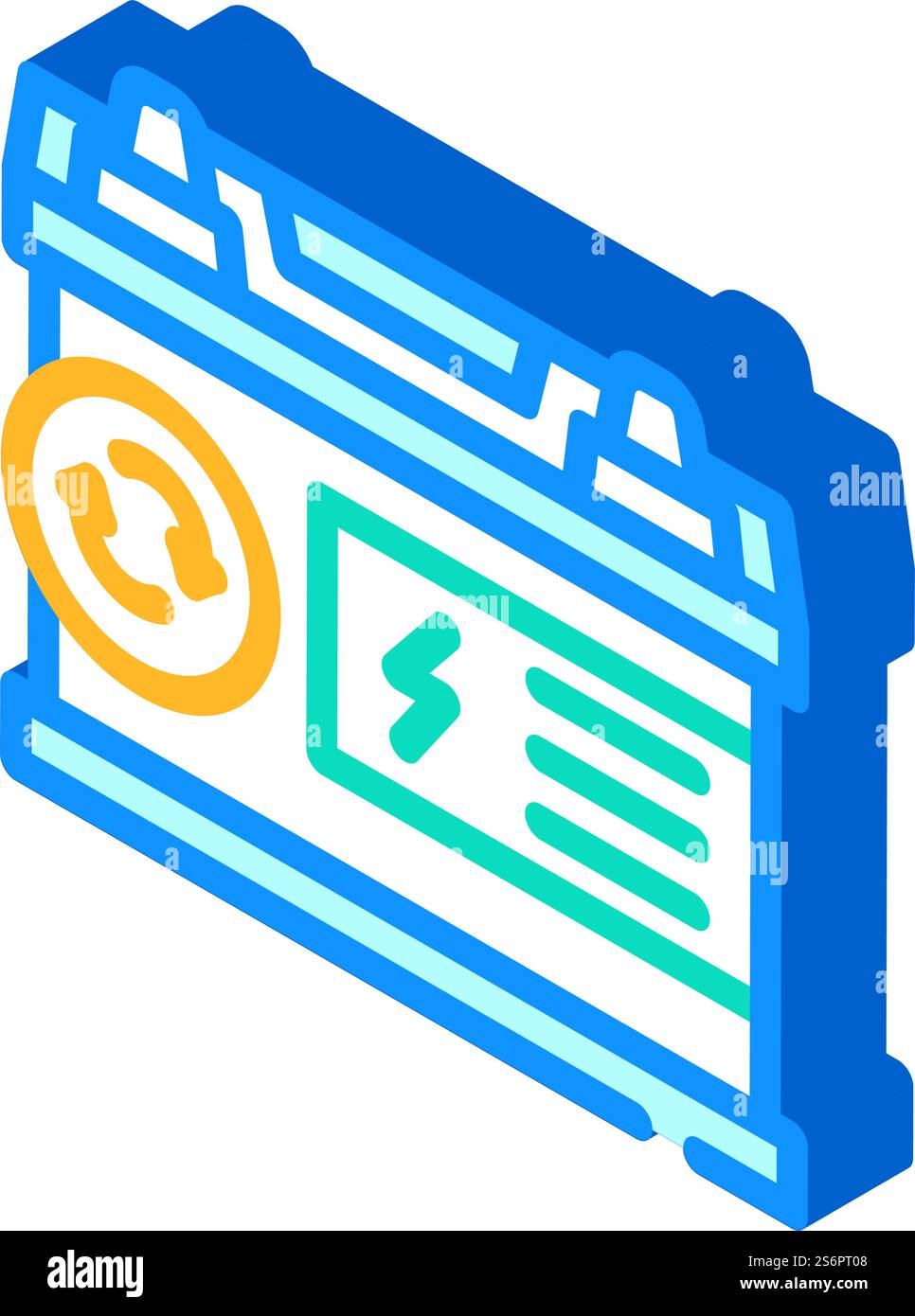 battery car isometric icon vector. battery car sign. isolated symbol ...