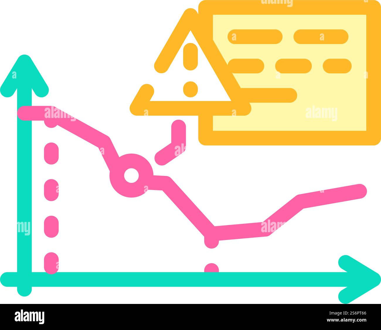 price drop chart color icon vector. price drop chart sign. isolated ...