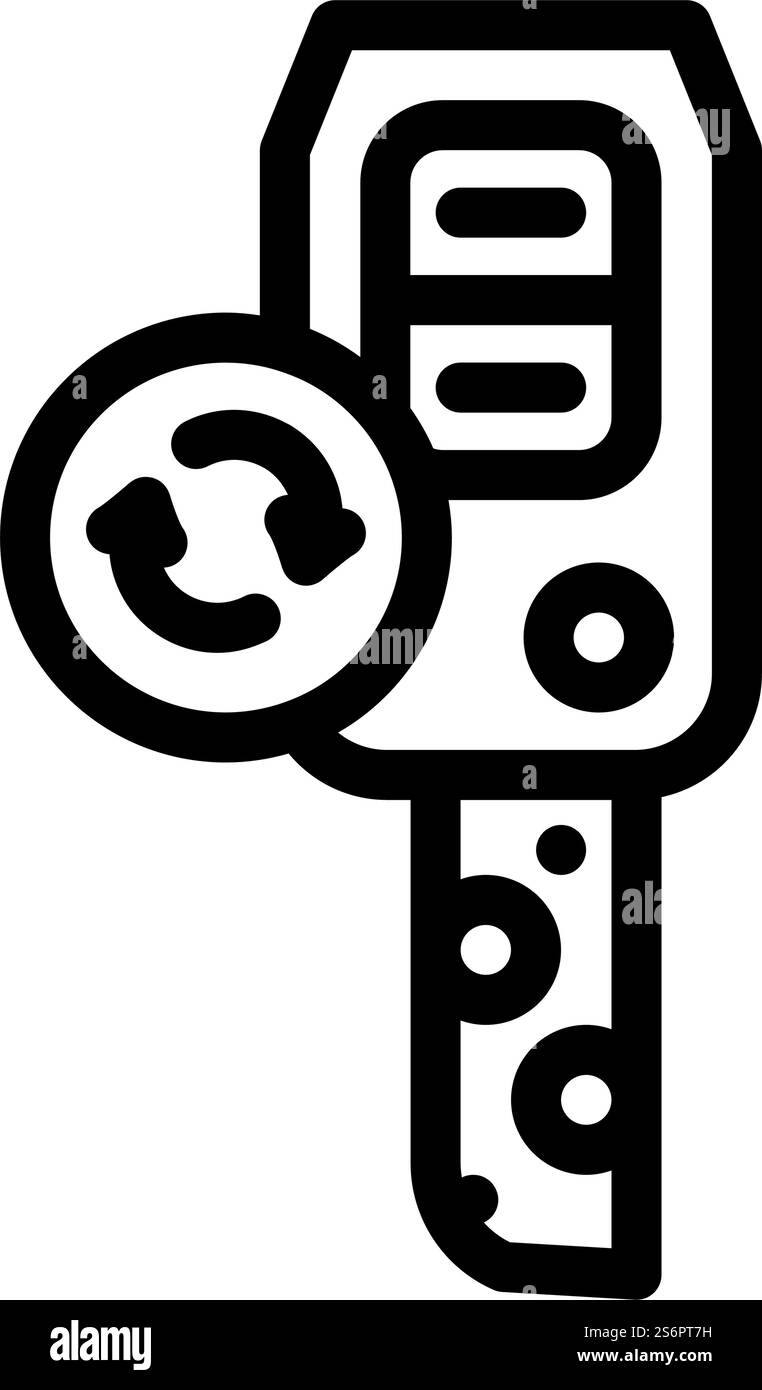 duplicate key line icon vector. duplicate key sign. isolated contour ...