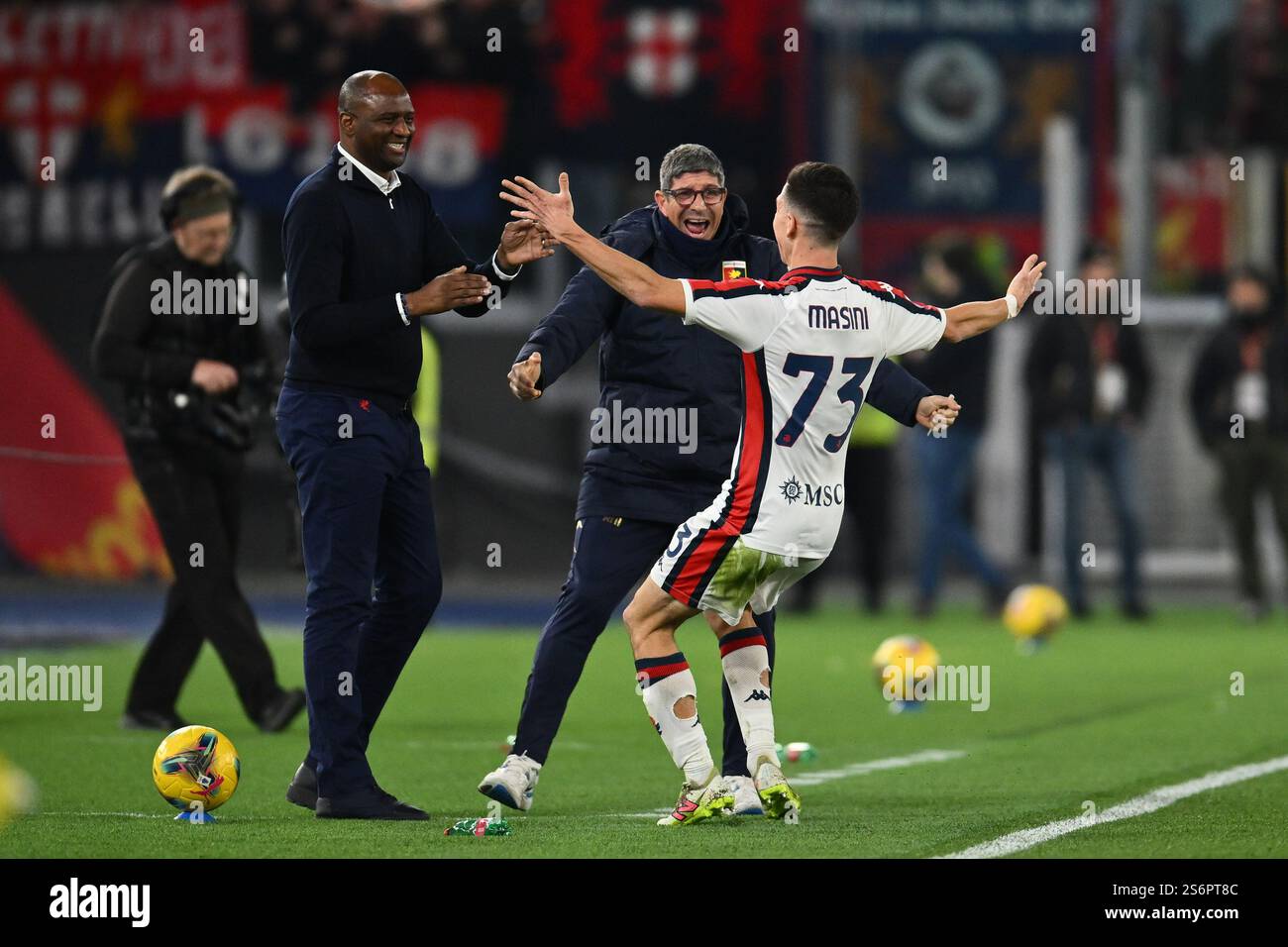 Rome, Italy. 17th Jan, 2025. Patrizio Masini of Genoa F.C. celebrates ...