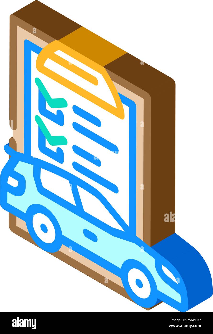 check list car service isometric icon vector. check list car service ...