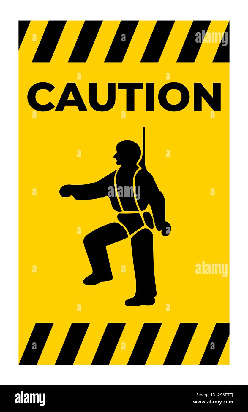 PPE Icon.Safety Harness Must Be Worn Symbols Sign Isolate On White ...