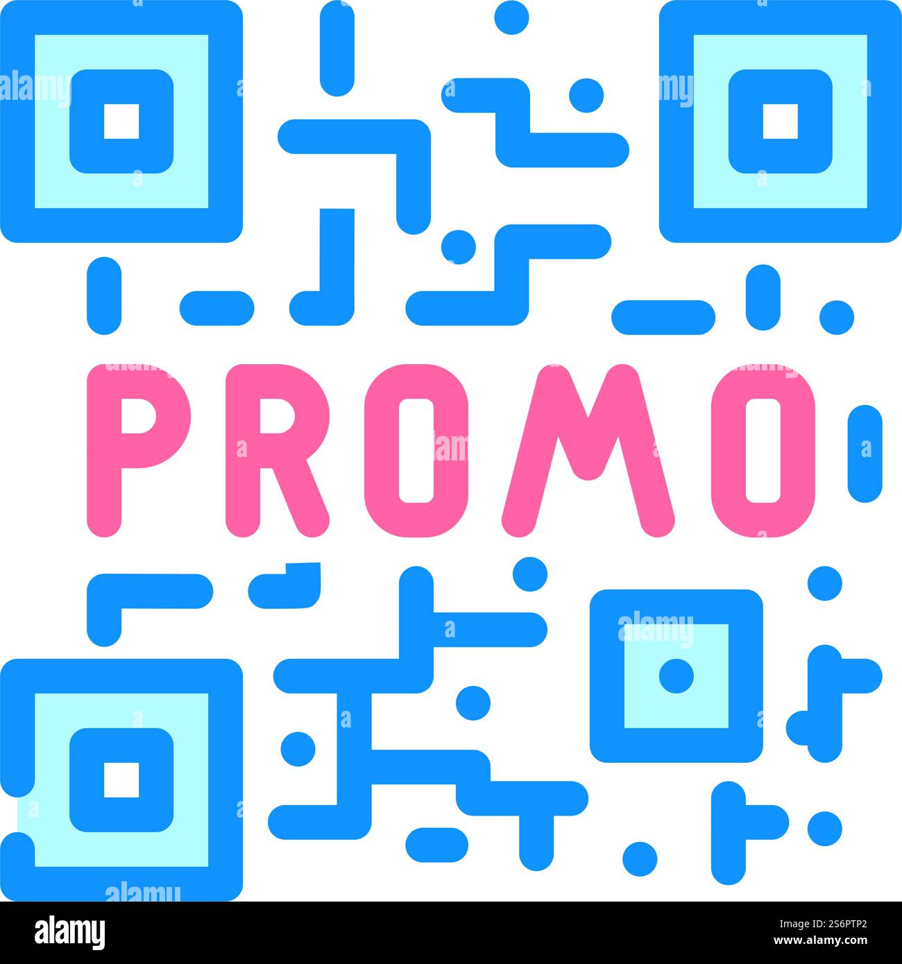 qr code color icon vector. qr code sign. isolated symbol illustration ...