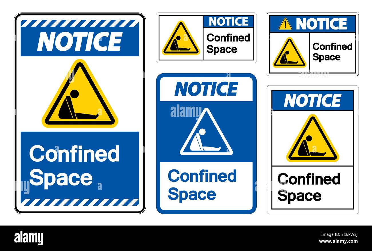 Caution Confined Space Symbol Sign Isolated On White Background Stock ...
