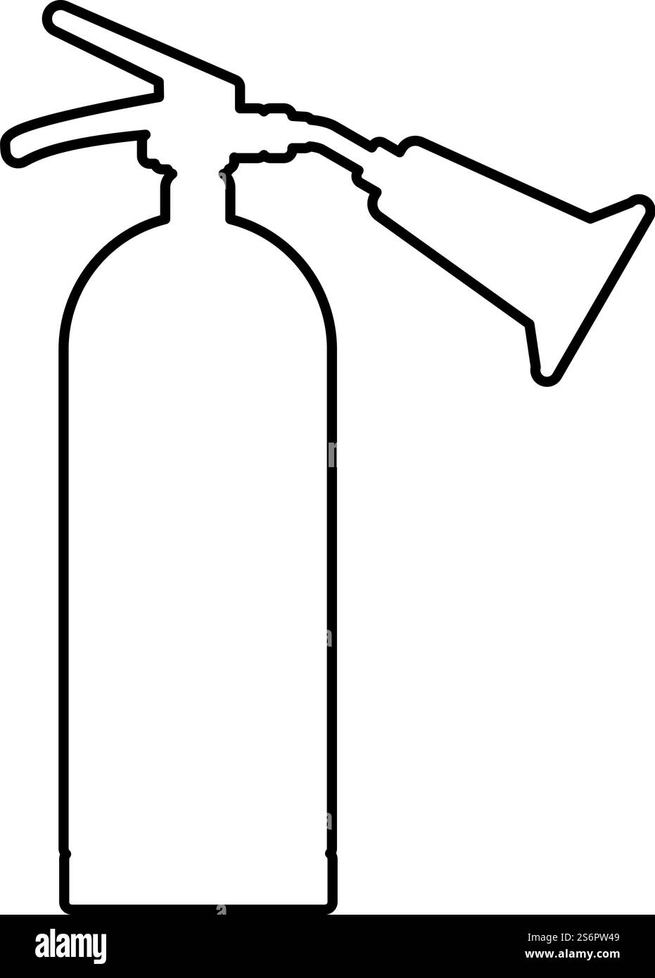 Fire extinguisher contour outline icon black color vector illustration ...