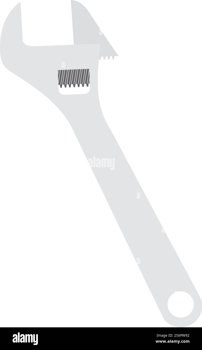 Icon Of Adjustable Wrench. Flat Color Design. Vector Illustration Stock ...