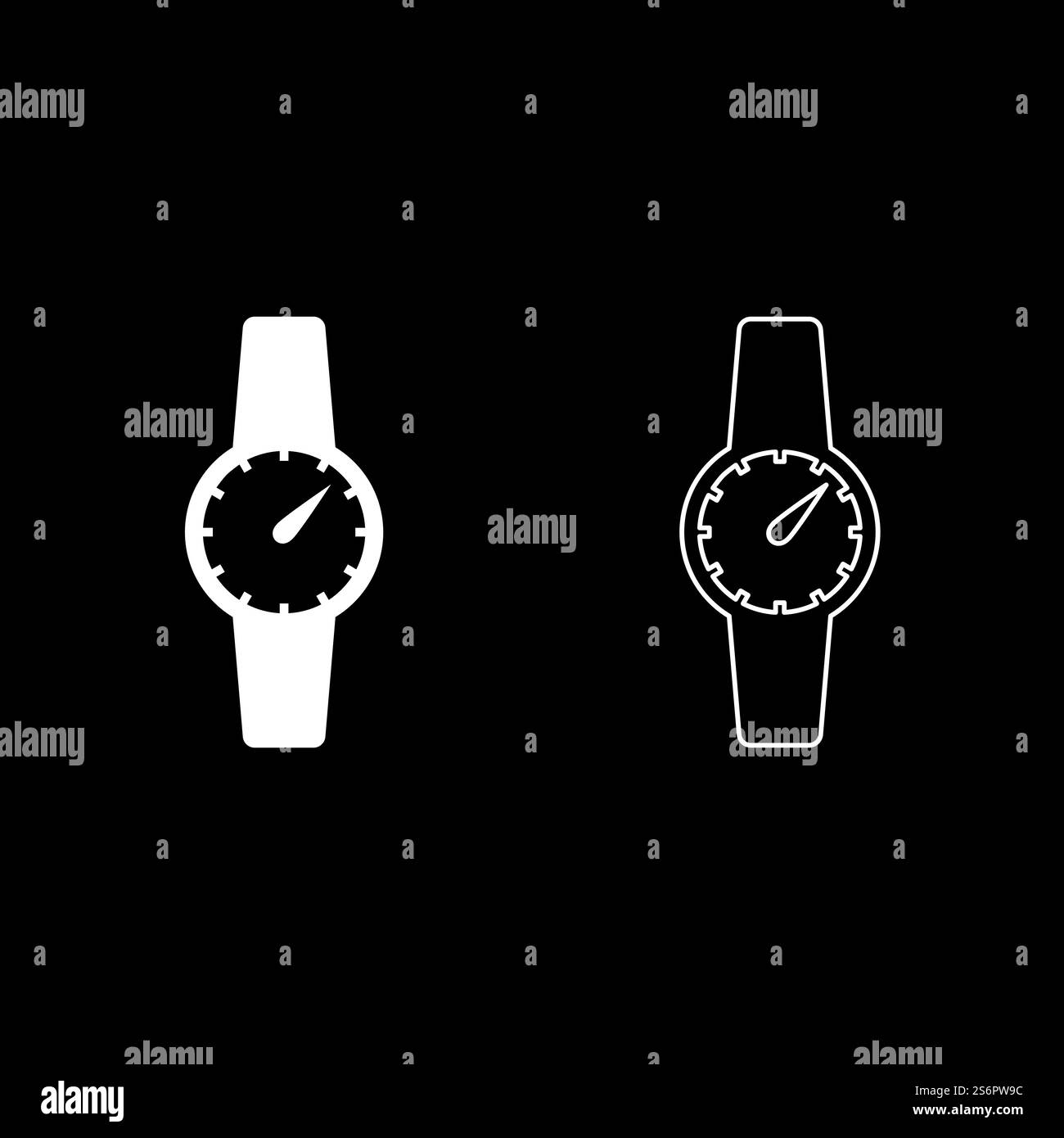 Hand clock icon white color vector illustration flat style simple image ...