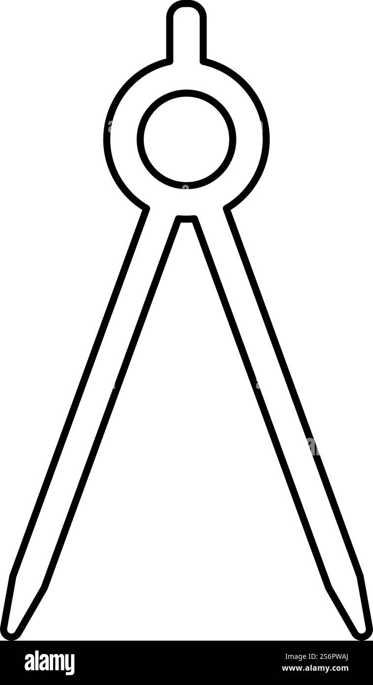 Divider circulus Circinus contour outline icon black color vector ...