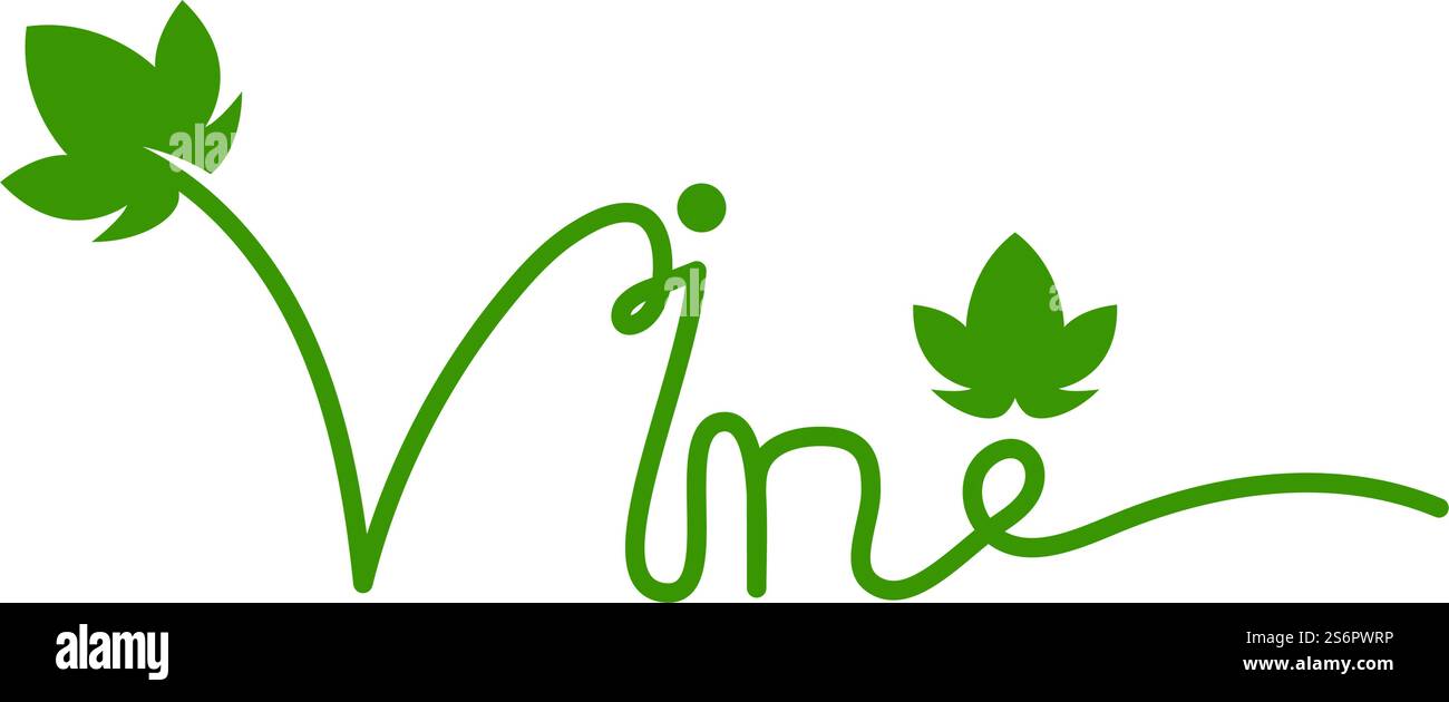 Grape leaf logo vector Cut Out Stock Images & Pictures - Alamy