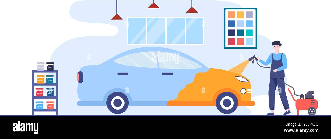 Car Painting Machine with Equipment a Paint, Airbrush or Spray Gun to ...