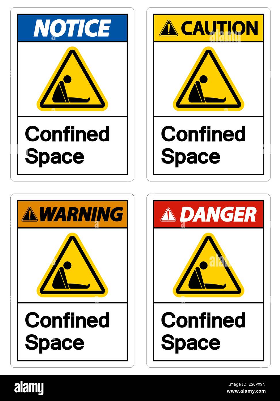 Caution Confined Space Symbol Sign Isolated On White Background Stock ...