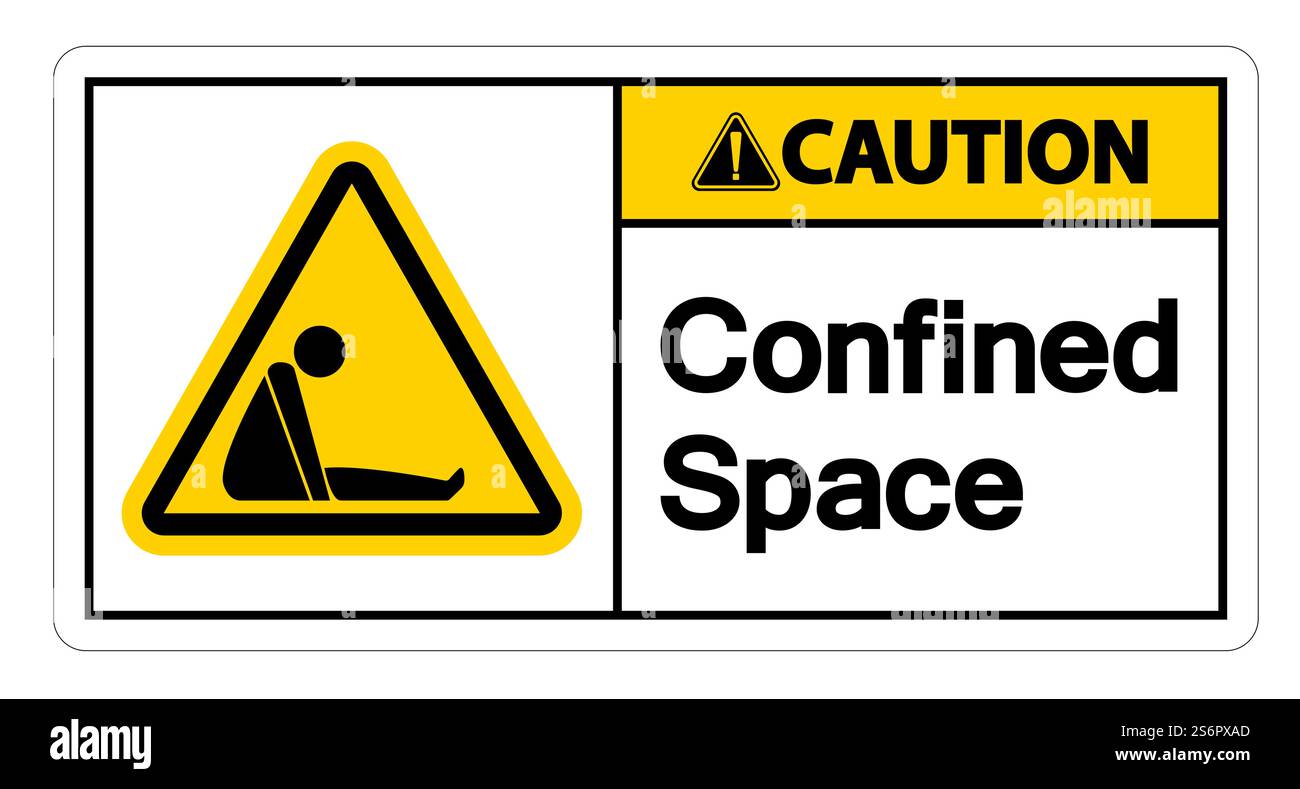 Caution Confined Space Symbol Sign Isolated On White Background Stock ...