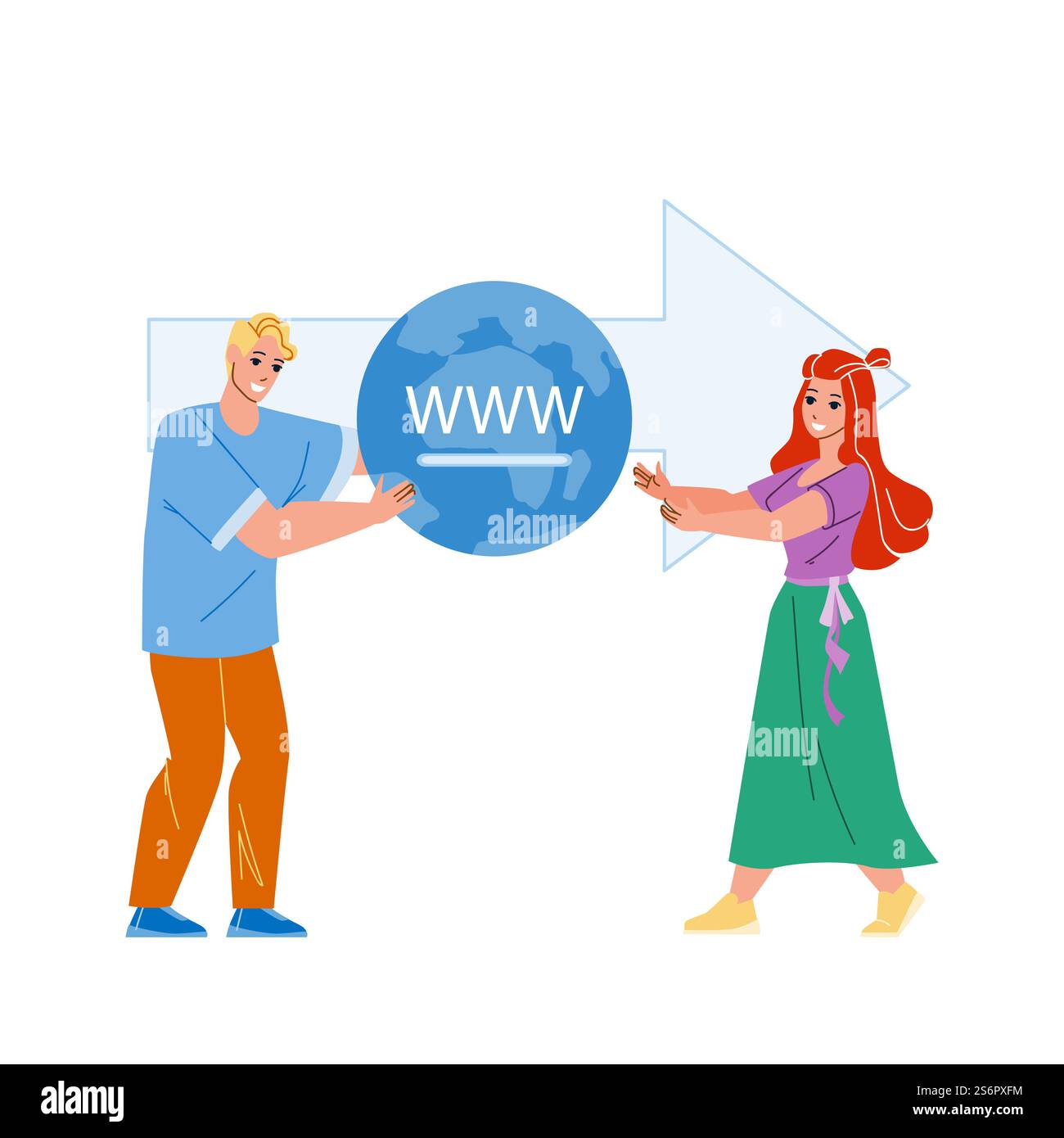 Domain Transfer And Change Internet Hosting Vector. Man Owner Domain ...