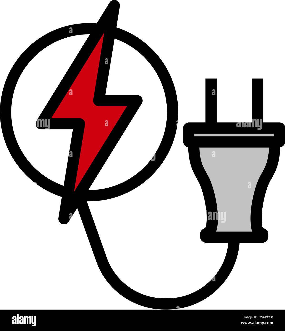 Electric Plug Icon. Editable Bold Outline With Color Fill Design ...