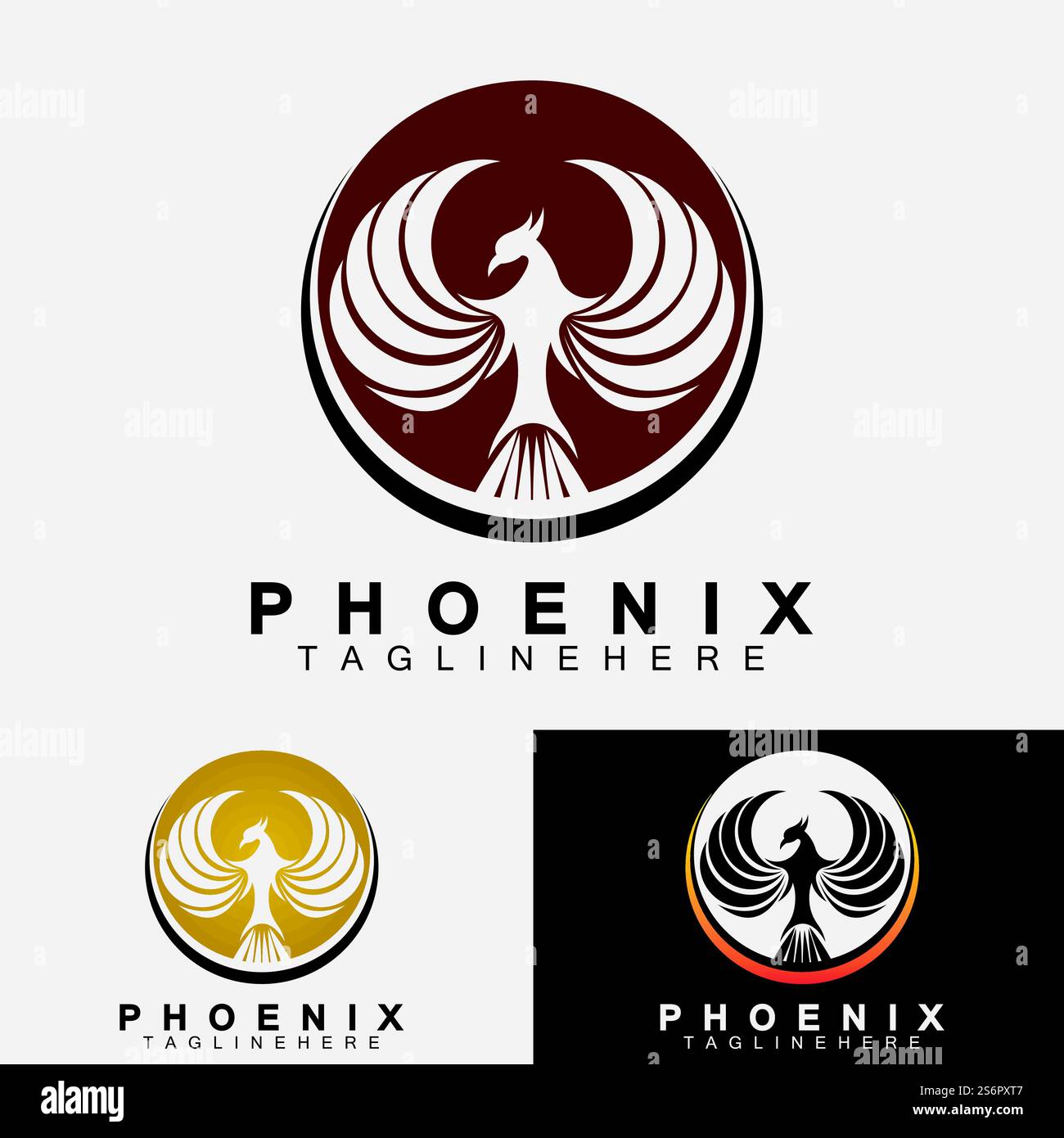Phoenix logo Vector Illustration Design Template Stock Vector Image ...