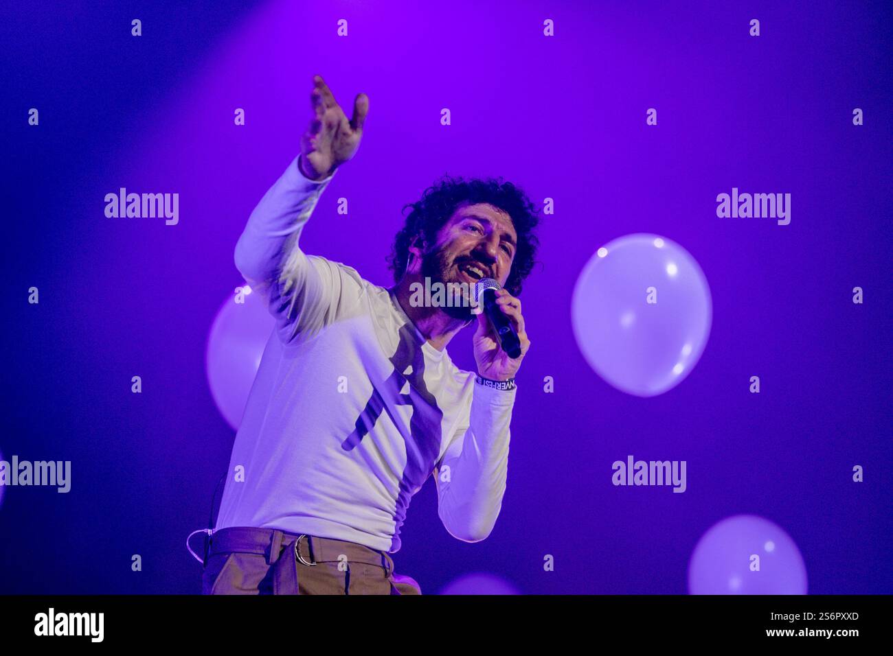 The singer-songwriter Marwan during a concert at the Movistar Arena, on ...