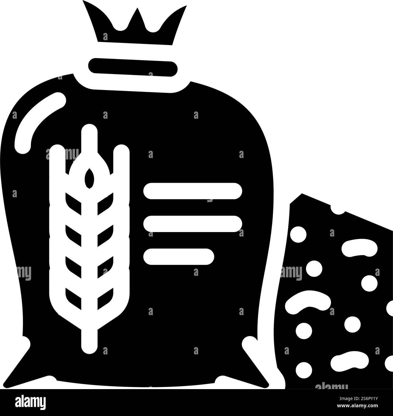 wheat harvest glyph icon vector. wheat harvest sign. isolated contour ...